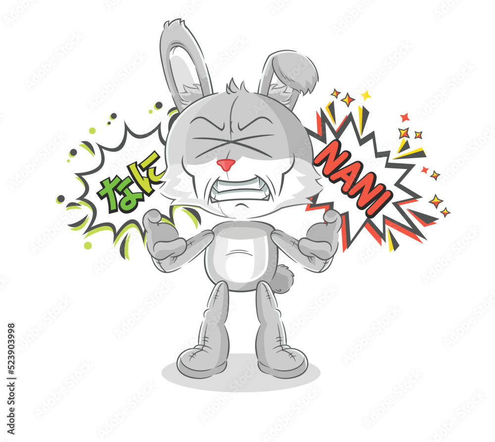 rabbit anime angry vector. cartoon character Stock Vector | Adobe Stock