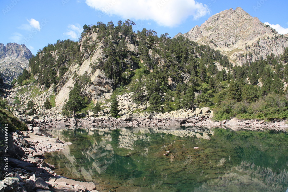 Lago glaciar en las montañas del Pirineo Stock Photo | Adobe Stock