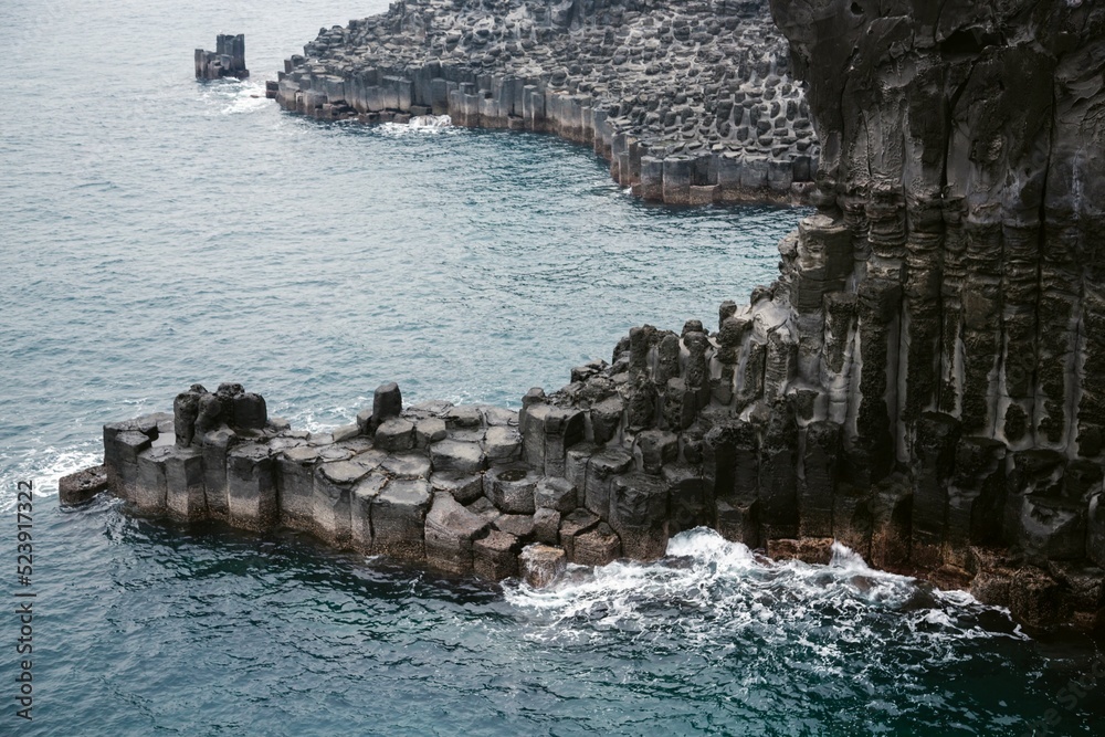 Daepo Jusangjeolli Cliff on Jeju Island - the largest column rock ...