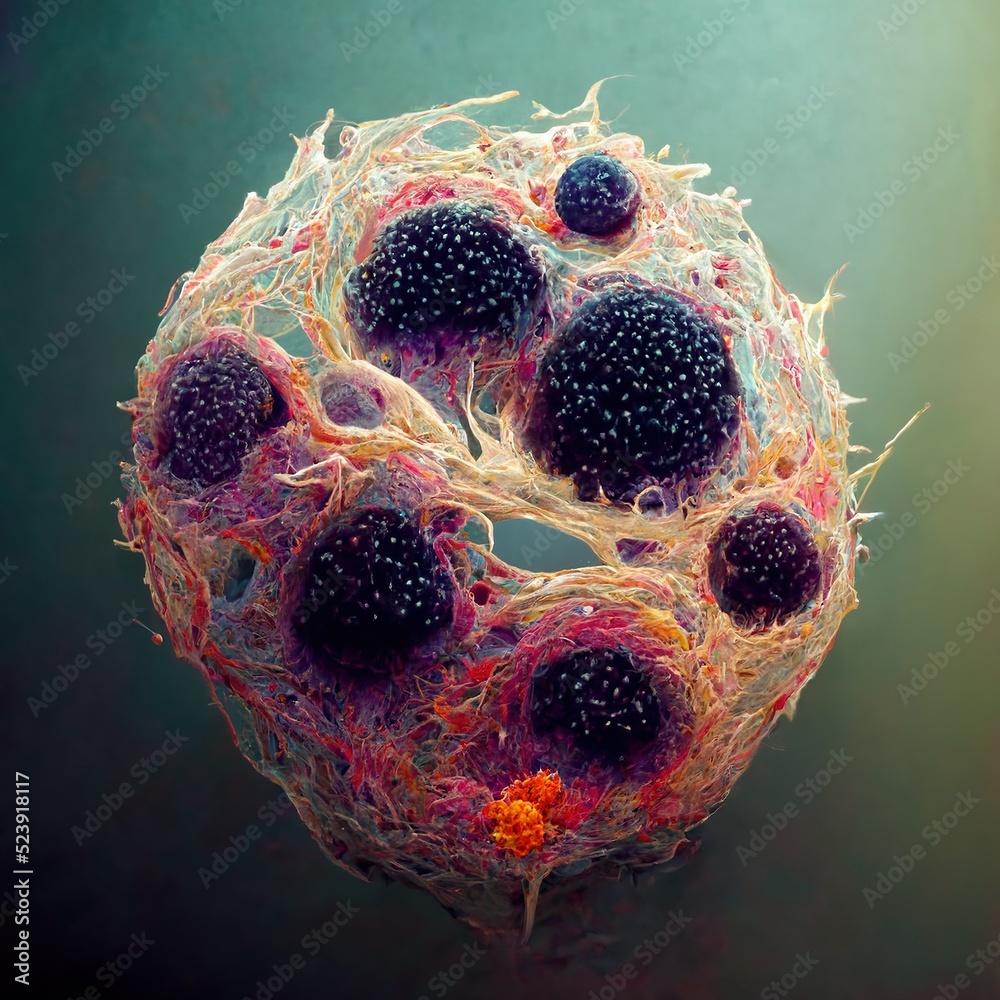 Cancer cells dividing malignant tumor cancerous cell spread in a human ...