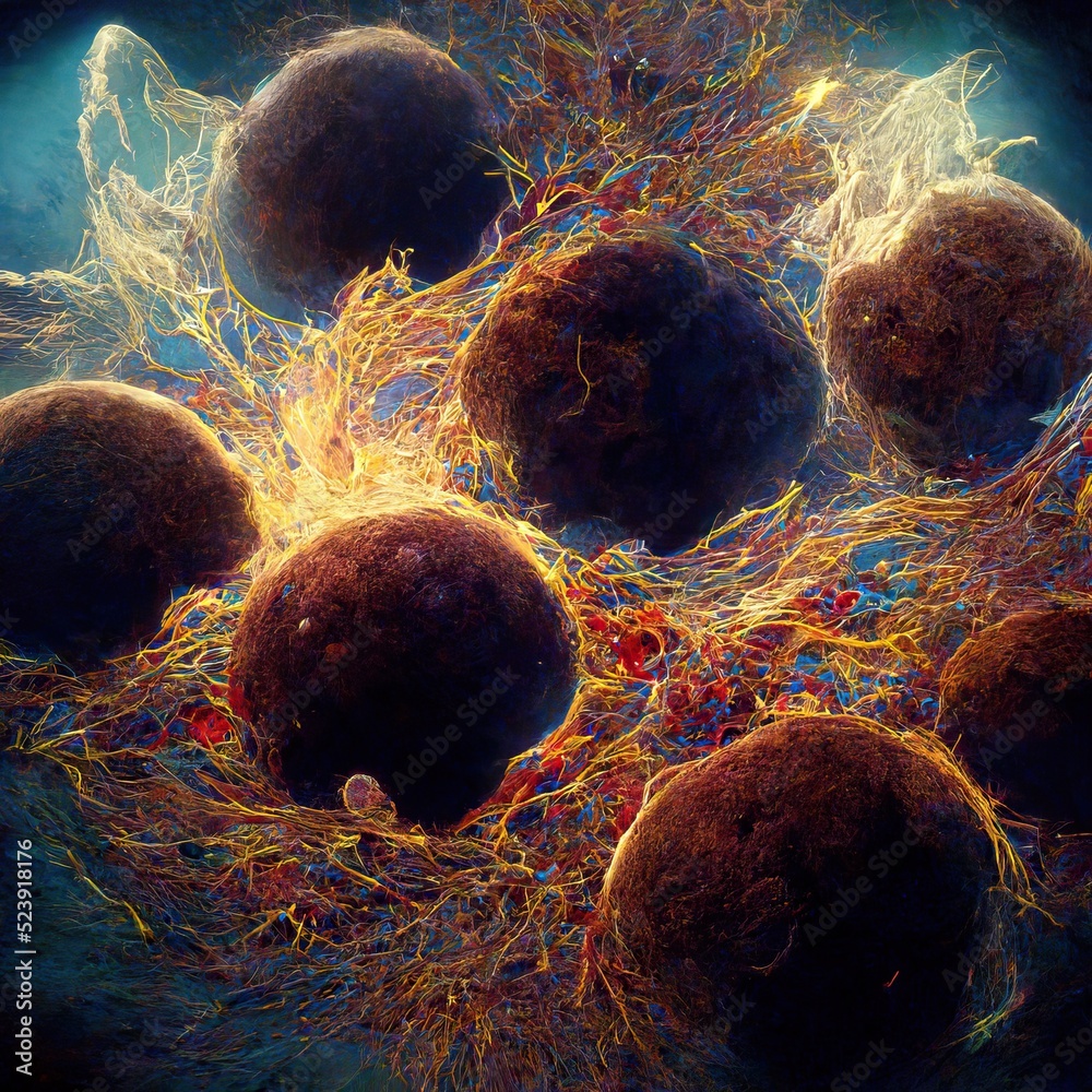 Cancer cells dividing malignant tumor cancerous cell spread in a human ...