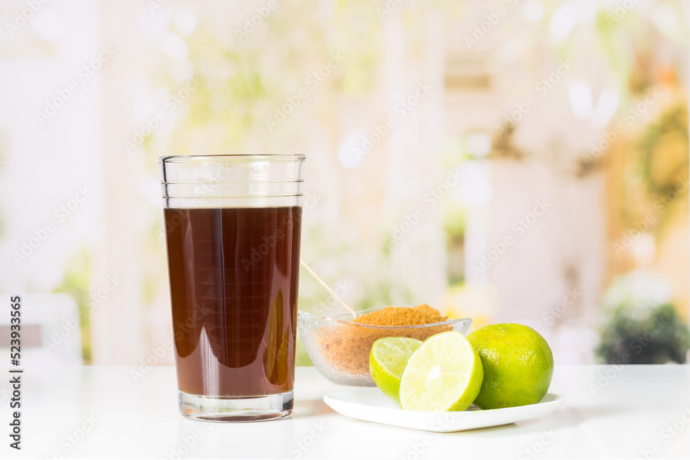 granulated panela, agua de panela and lemon or sugar cane sweets and ...