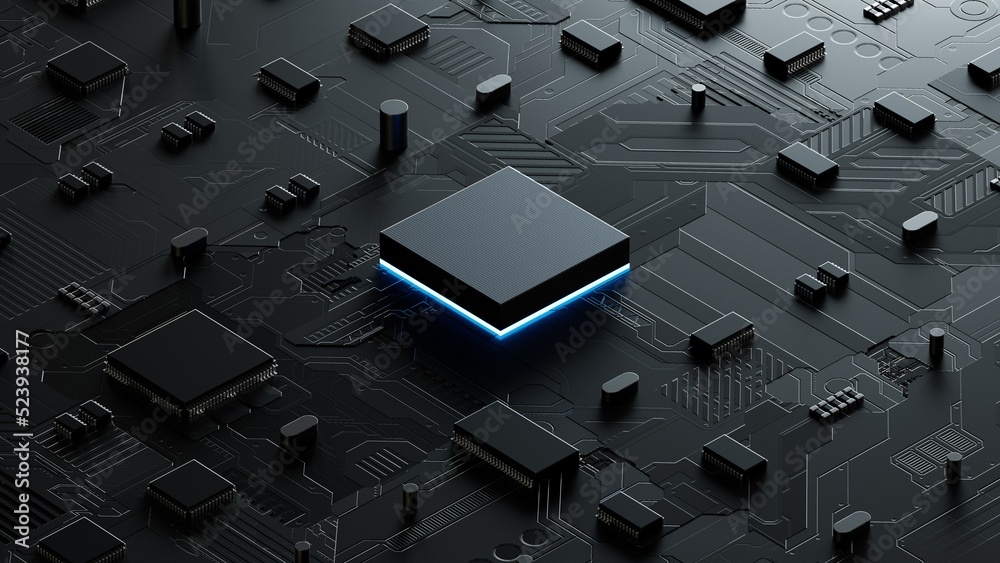 Central Computer Processors CPU concept. 3d rendering,conceptual image.3d background Stock ...