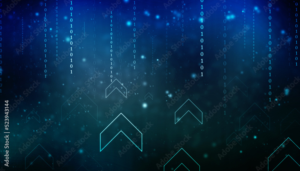 Binary Code Background, Digital Abstract technology background, flowing ...