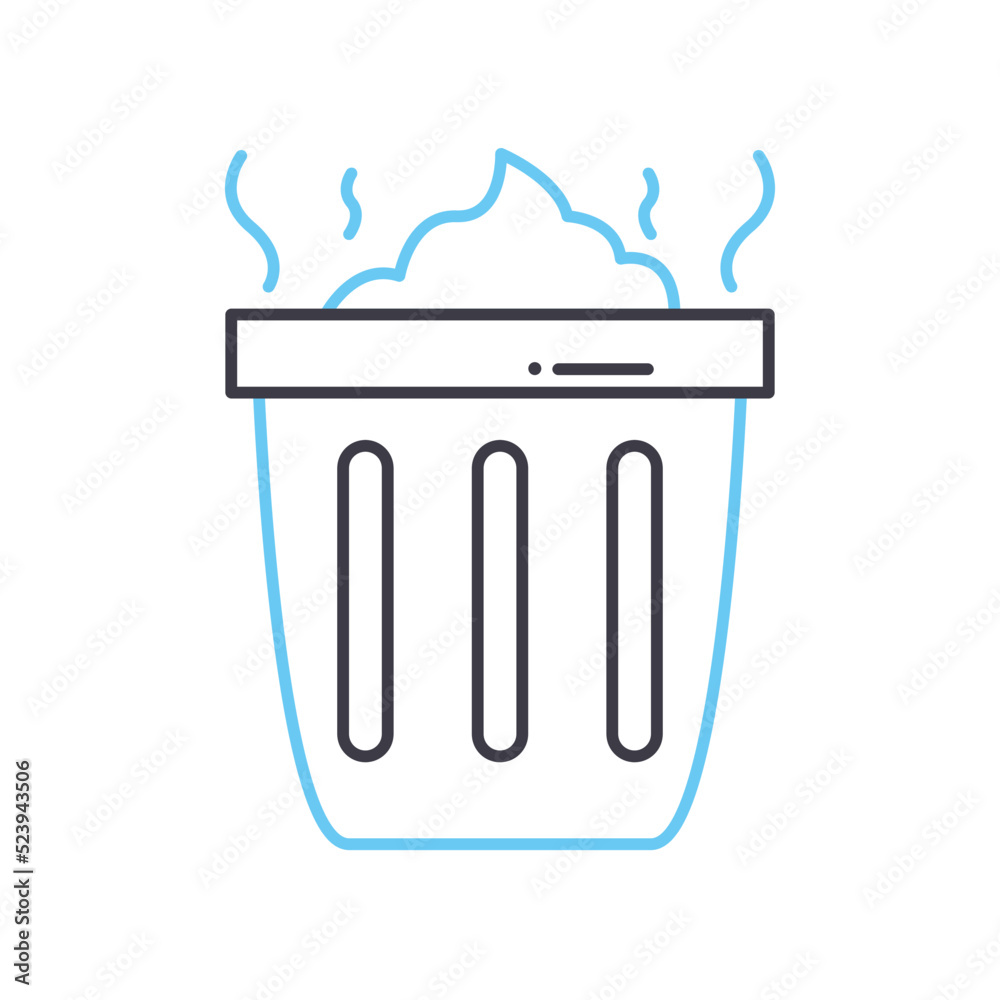 garbage stink line icon, outline symbol, vector illustration, concept ...