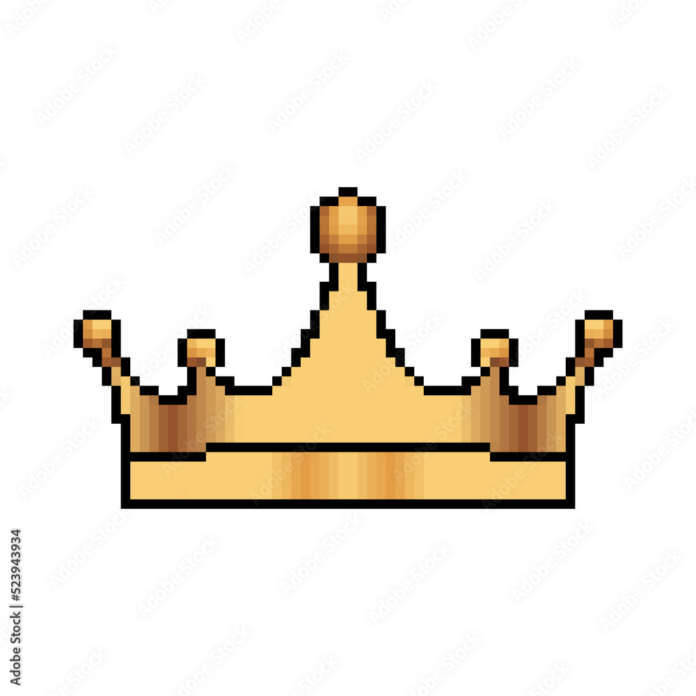 Pixel art crown. Pixel art golden crown. Pixel art royal king hat ...