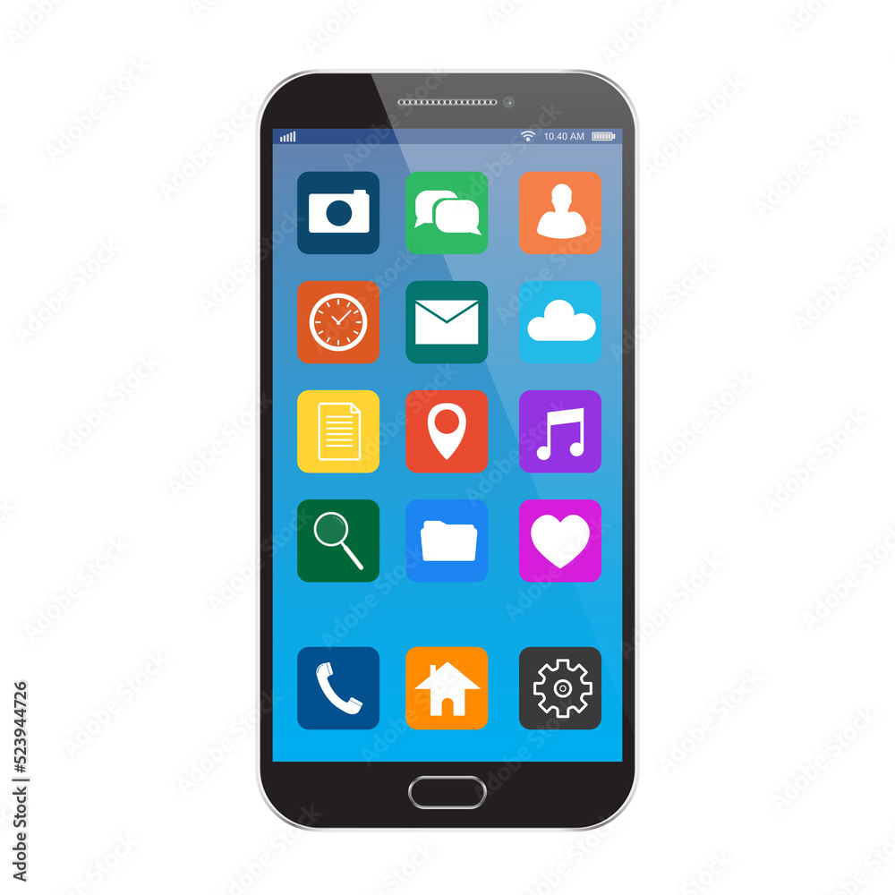 New realistic mobile smartphone black and white modern style ...