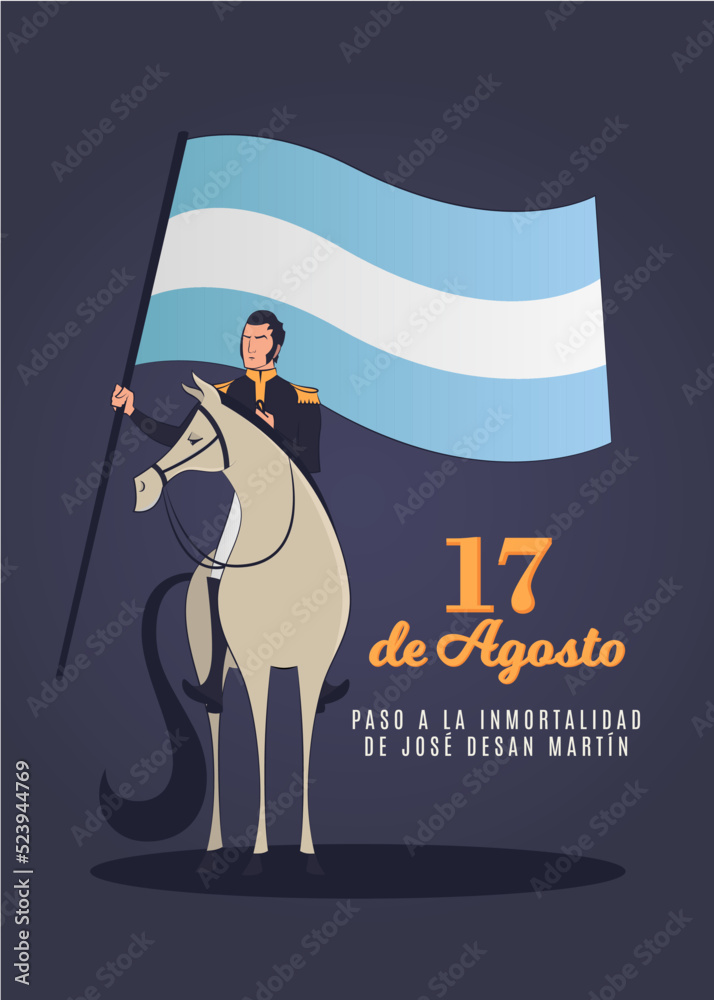José de San Martín 17 de Agosto Stock Vector | Adobe Stock
