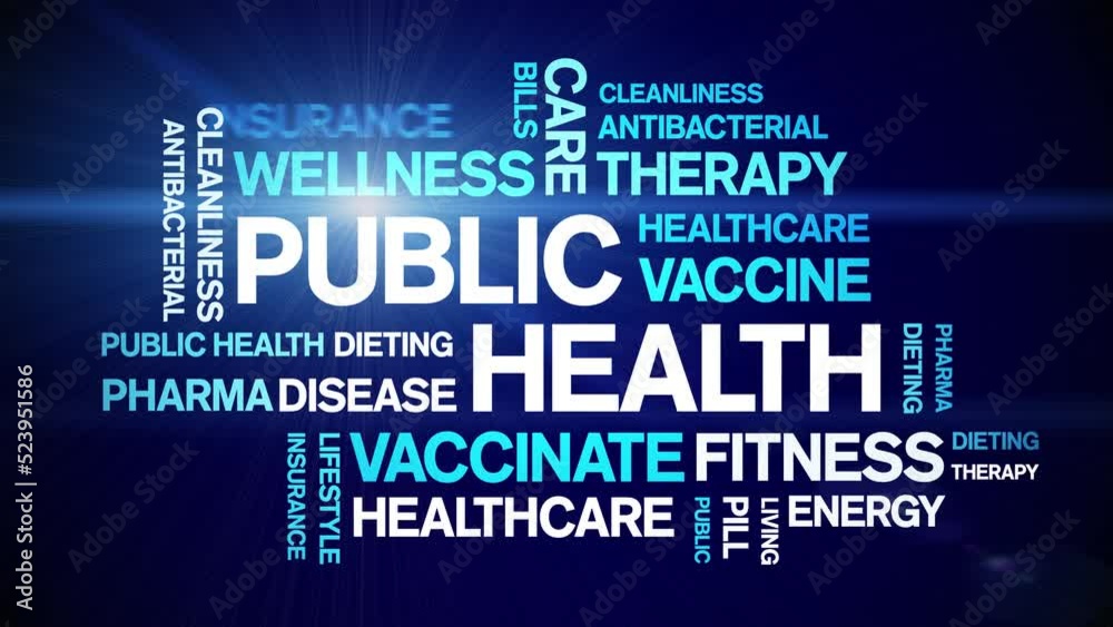 Public Health animated tag word cloud;text design animation kinetic ...