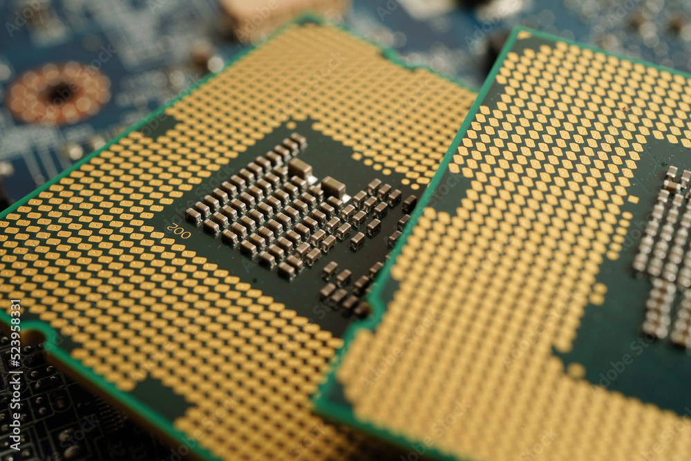 Central Processing Unit, CPU chip processor of computer mainboard ...