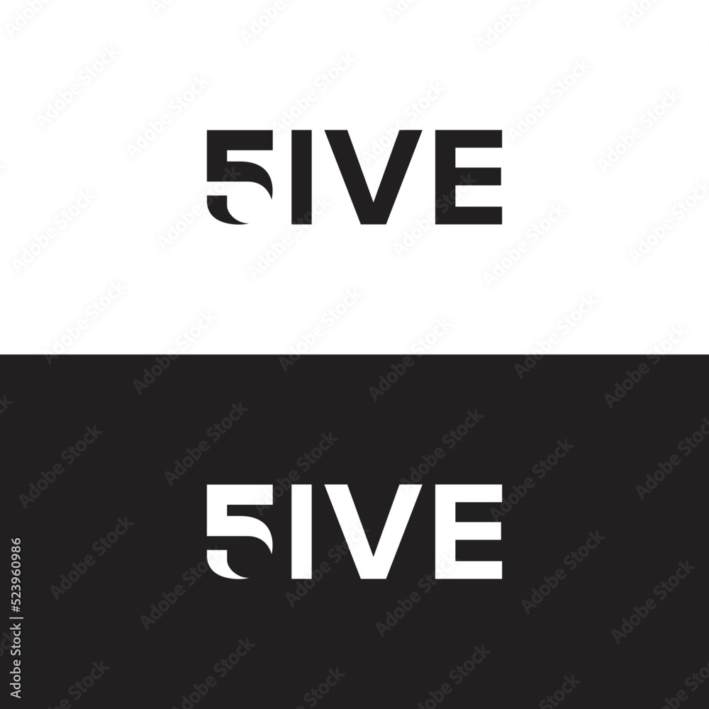 Five wordmark logo design concept inspiration Stock Vector | Adobe Stock