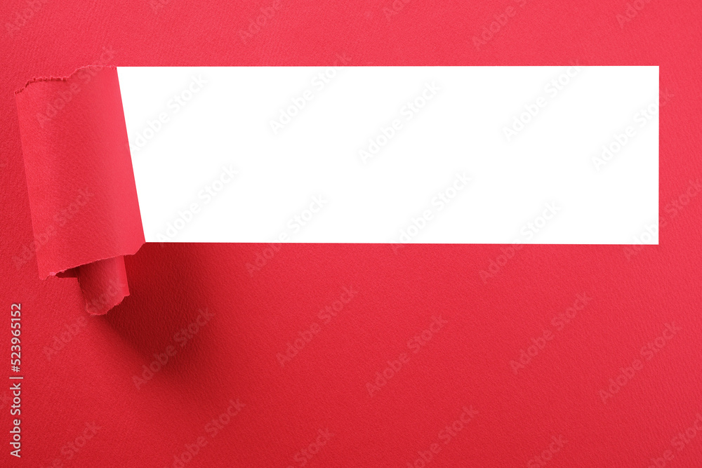 Torn red paper strip curled edge transparent background photo PNG file ...