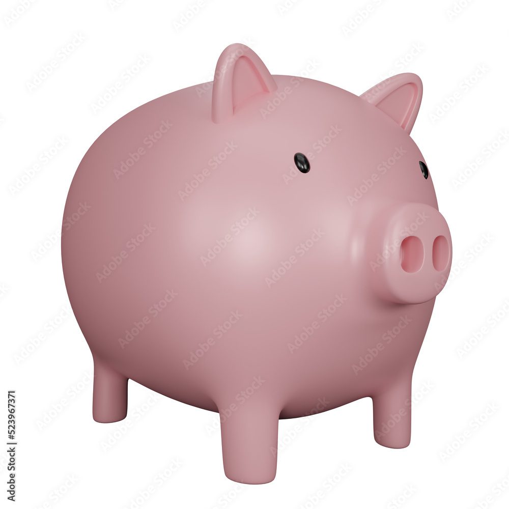 piggy 3d rendering on transparent background - PNG format. Stock ...