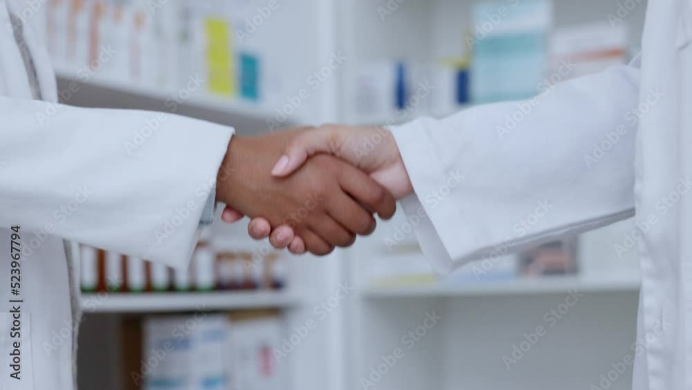 Handshake, partnership and FDA drug approval by pharmacists and ...