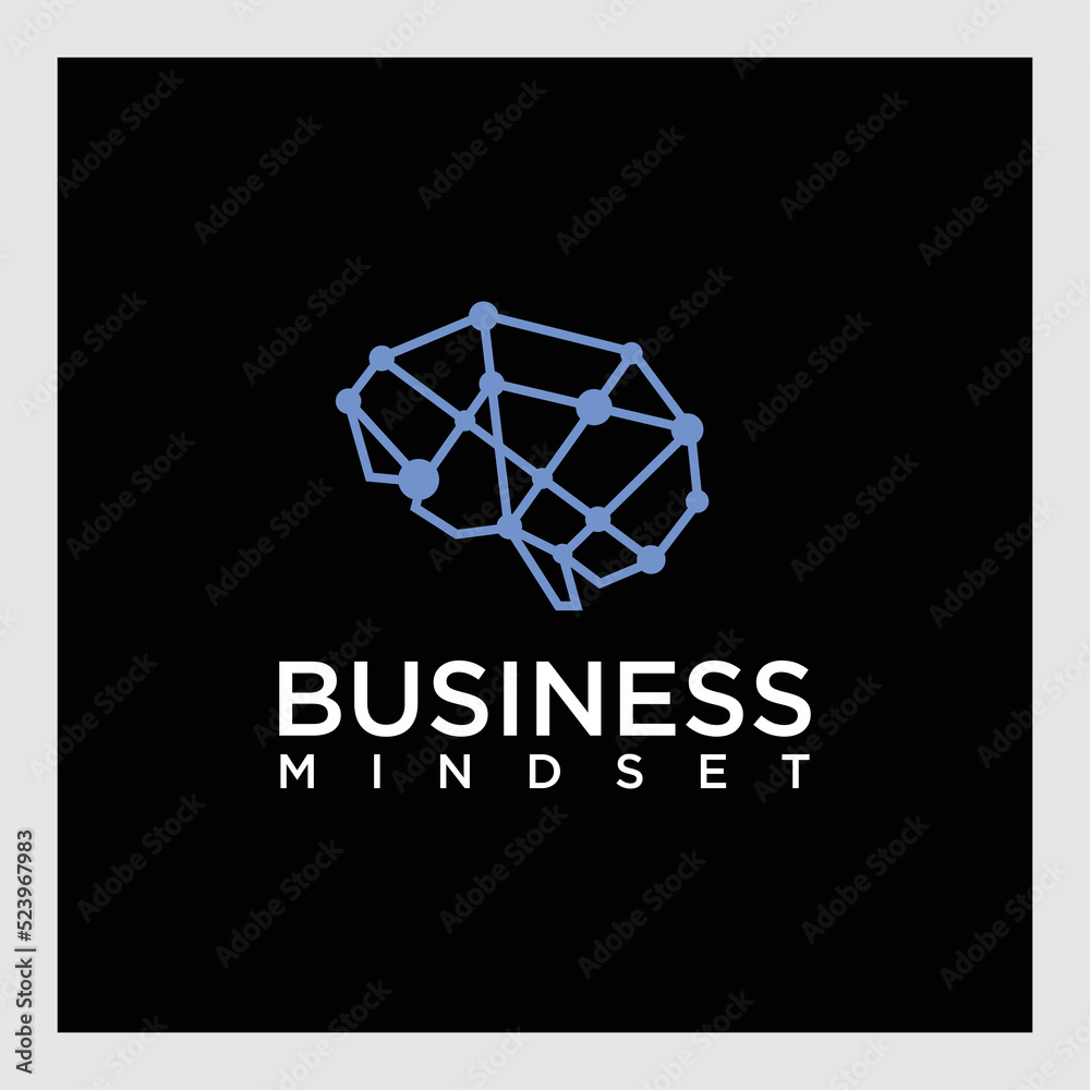 brain connection logo with hexagon. digital brain. brain hub logo ...