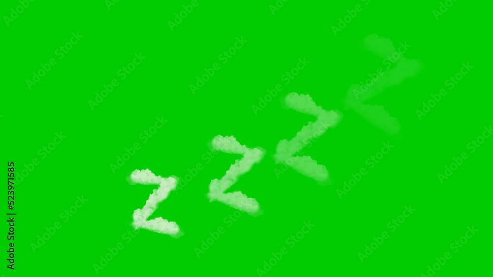 Cartoon sleeping zzz on green screen background 4K. Stock 비디오 | Adobe Stock
