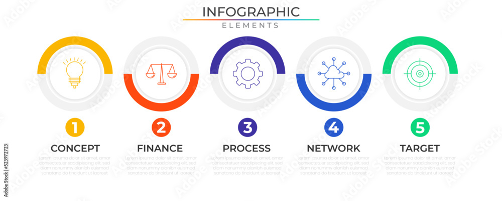 Annual connect circular infographic elements concept design vector with ...