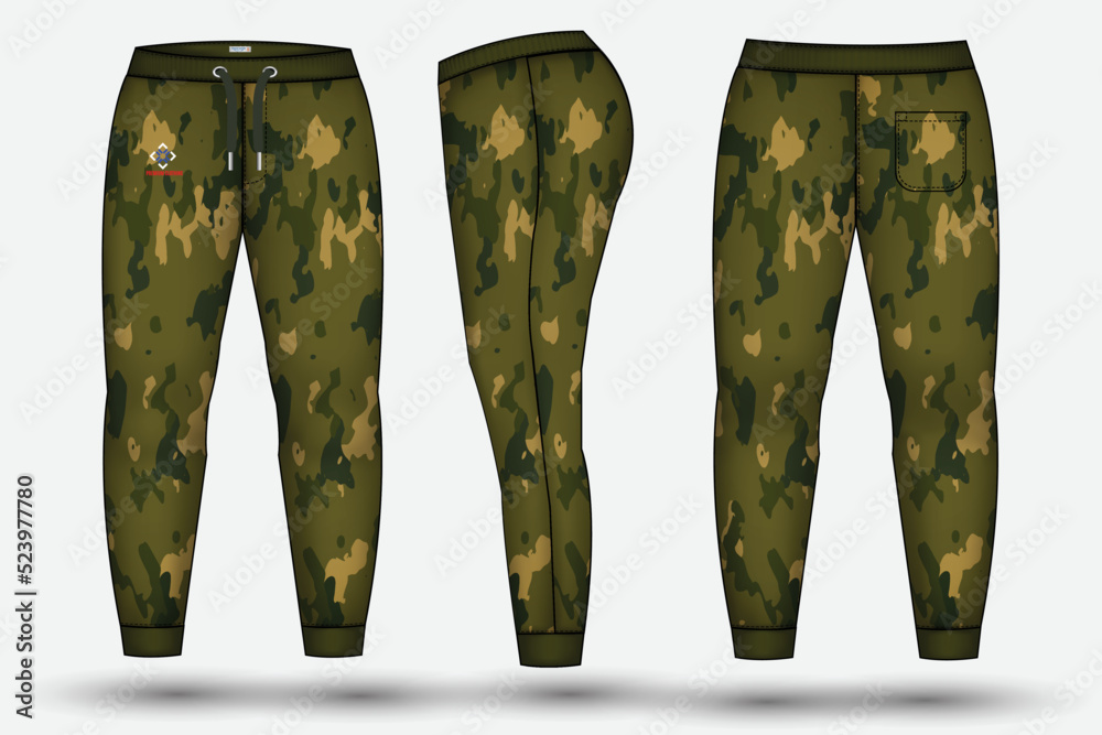 camouflage print Trouser pant design template and technical fashion ...