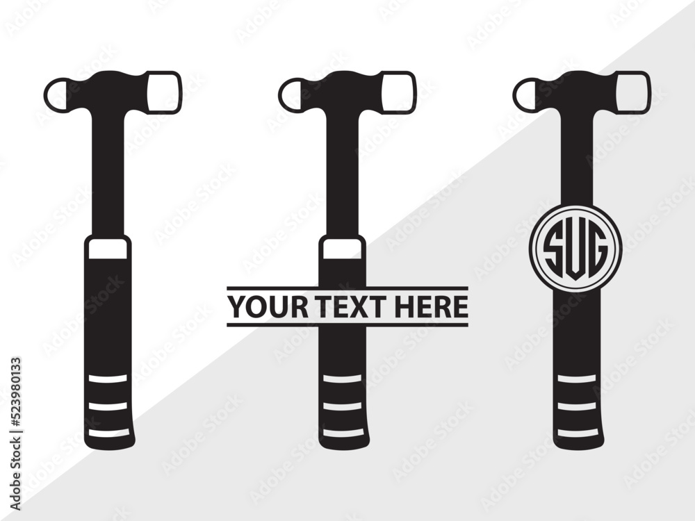 Hammer Monogram SVG | Claw Hammer Svg | Thor Hammer Svg | Hammer Tool ...