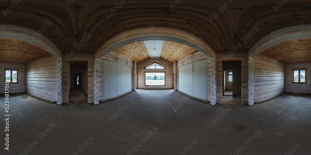 An empty white room without furniture. Full spherical Hdri Panorama 360 ...