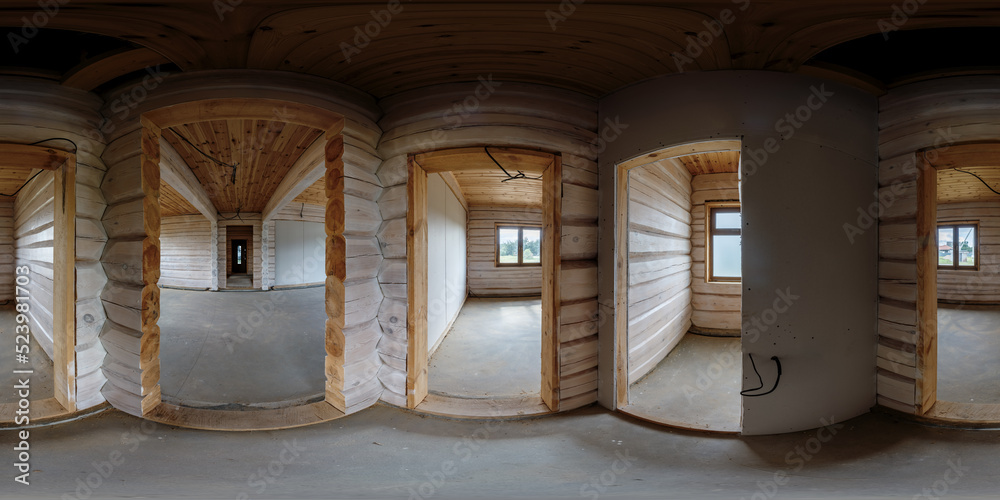 An empty white room without furniture. Full spherical Hdri Panorama 360 ...