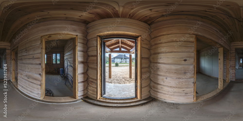 An empty white room without furniture. Full spherical Hdri Panorama 360 ...