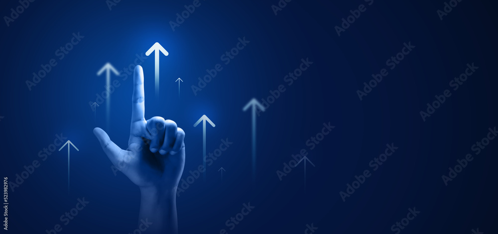 Growth business strategy arrow concept on success target improvement ...