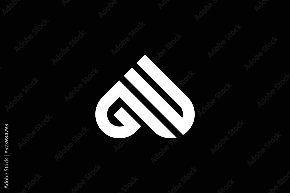 GW symbol logo. WG letter logo icon on luxury background. GW monogram ...