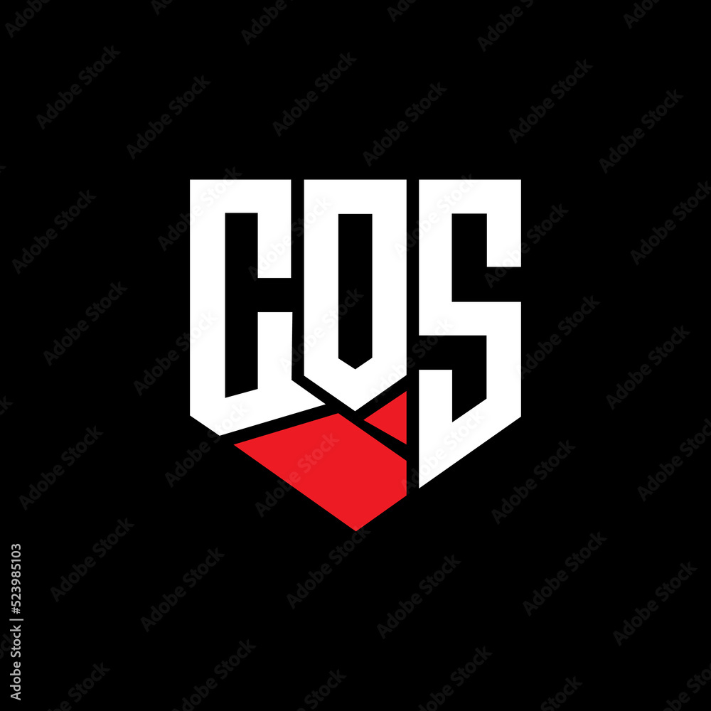 COS letter luxury logo design on black background. COS creative ...
