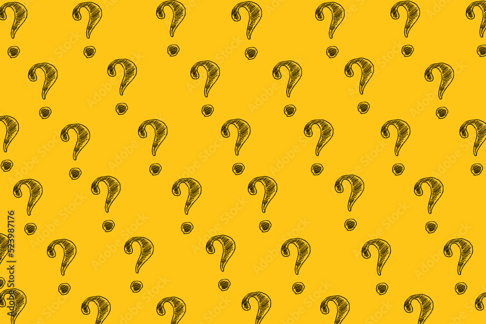 Question marks on yellow background. Ask for help. FAQ concept. Asking ...