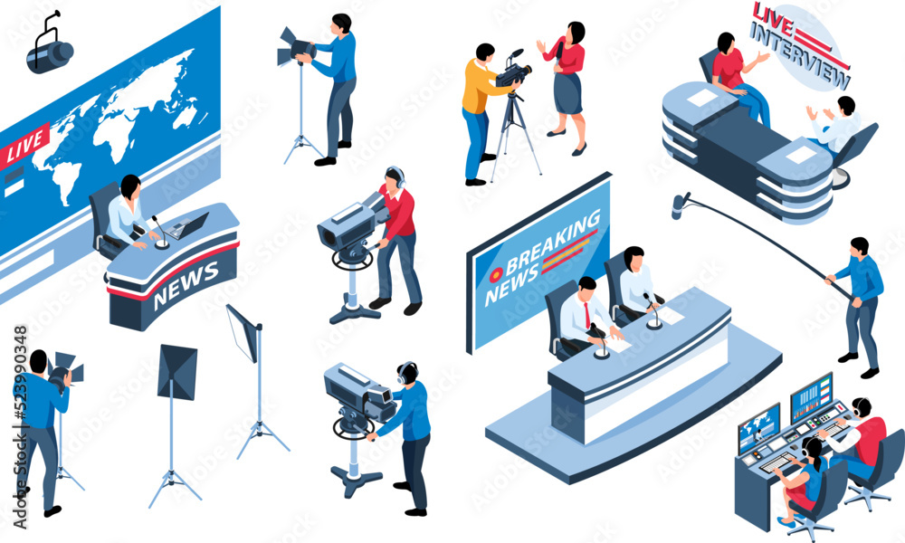 Tv Studio Set Stock Vector | Adobe Stock