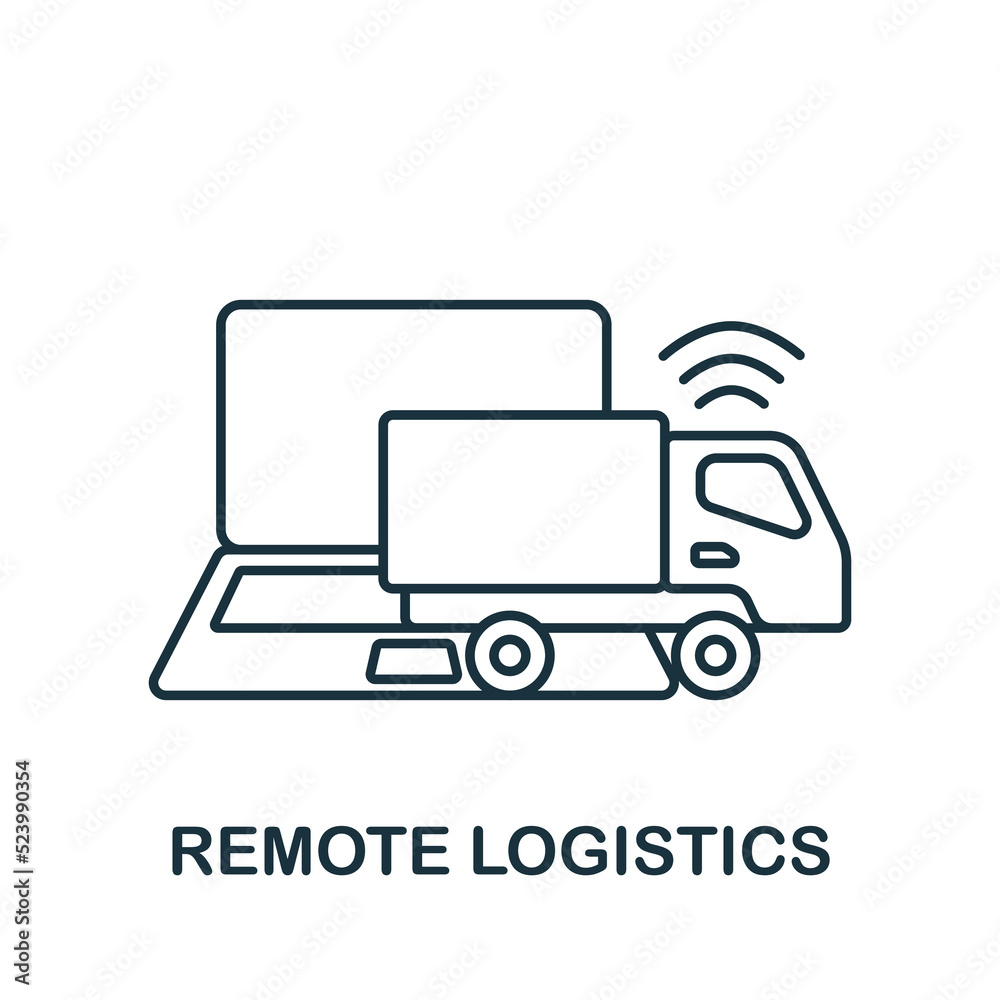 Remote Logistics icon. Line simple Industry 4.0 icon for templates, web ...