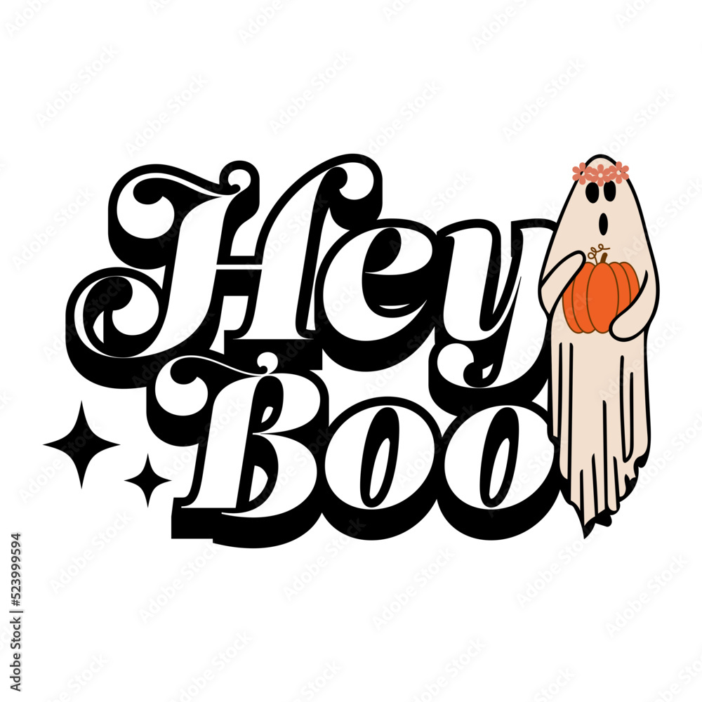 Hey boo vector halloween text design for shirt,File for cricut and ...