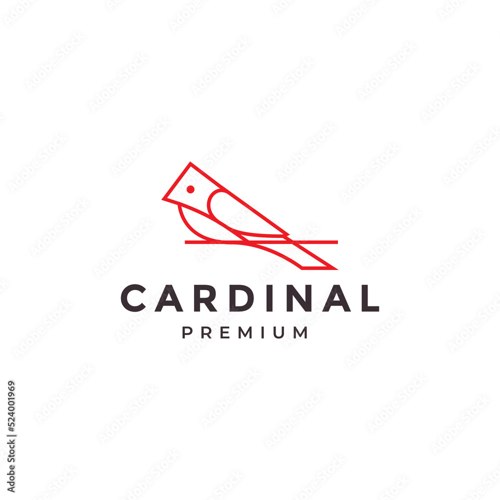 cardinal bird minimal logo design vector graphic illustration Stock ...
