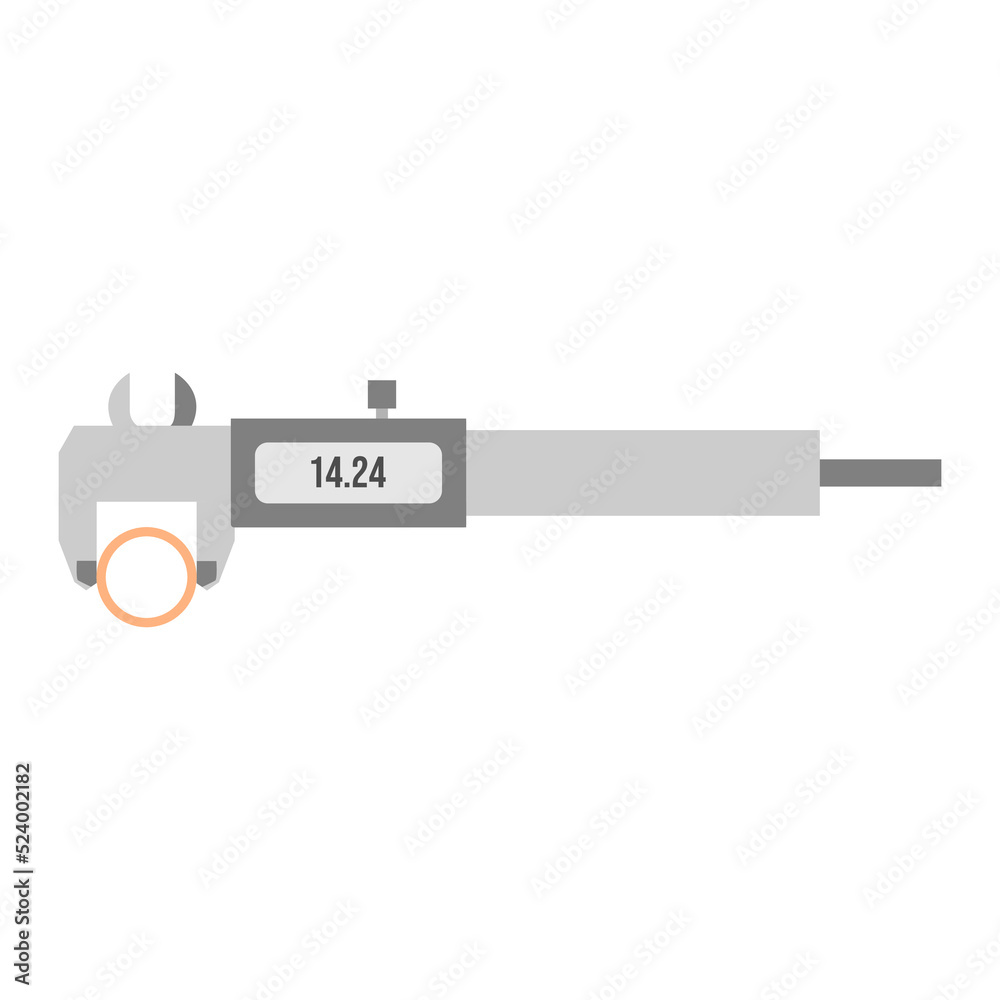 Digital vernier caliper measure diameter of pipe dimension Stock Vector ...