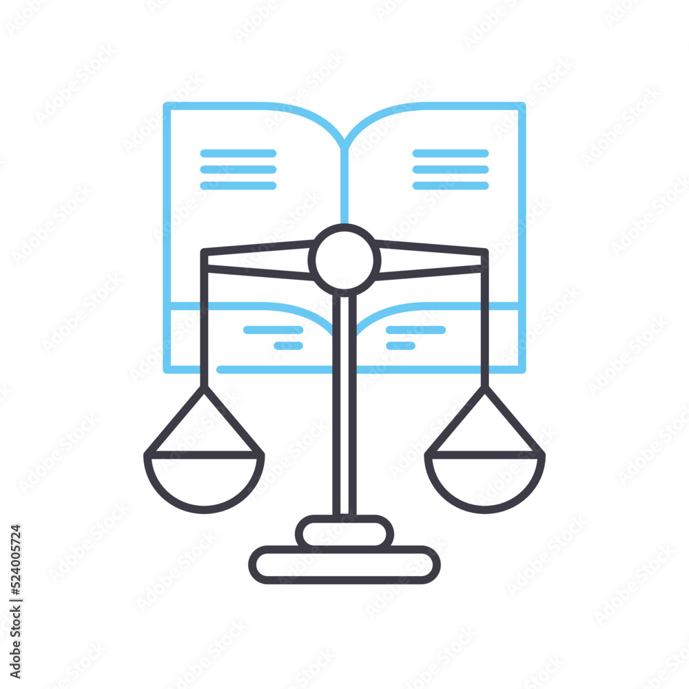 legal representation line icon, outline symbol, vector illustration ...