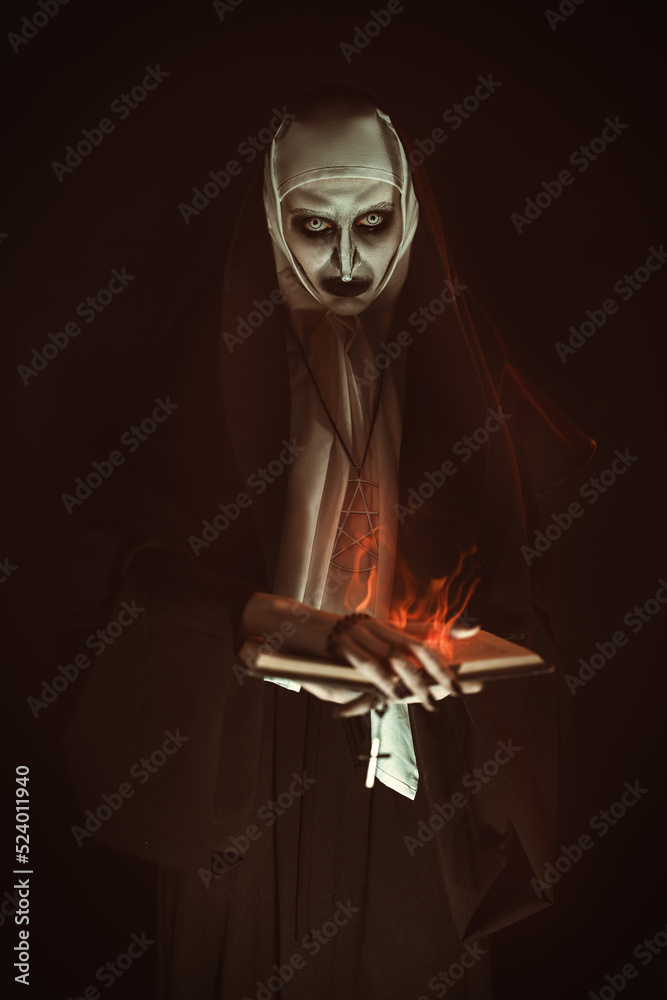 evil cursed nun Stock Photo | Adobe Stock