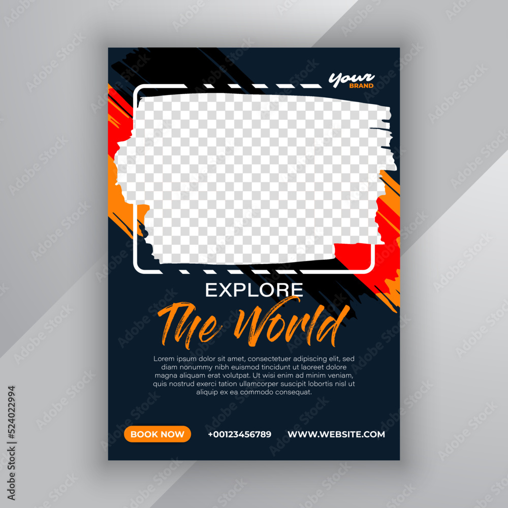 Travel flyer design for vacation tour agency. Summer travel and tourism ...