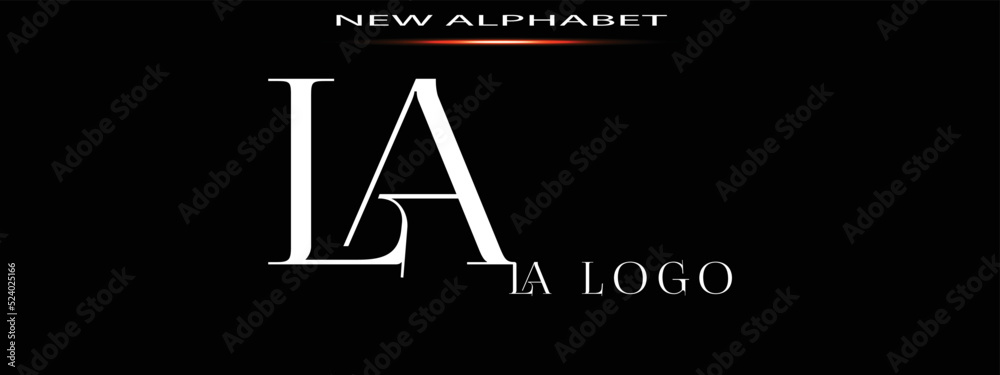 Monogram LA LOGO Abstract Fashion font alphabet. Minimal modern urban ...