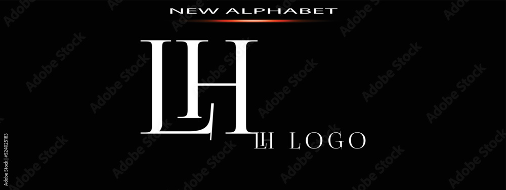 Monogram LH LOGO Abstract Fashion font alphabet. Minimal modern urban ...