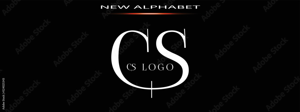 Monogram CS LOGO Abstract Fashion font alphabet. Minimal modern urban ...