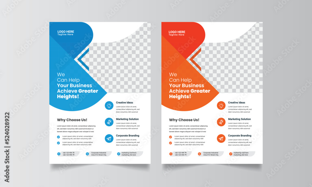 Modern blue and green design template for poster flyer brochure cover ...