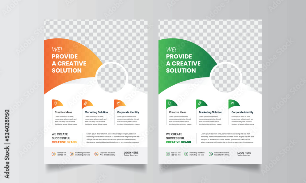 Modern blue and green design template for poster flyer brochure cover ...