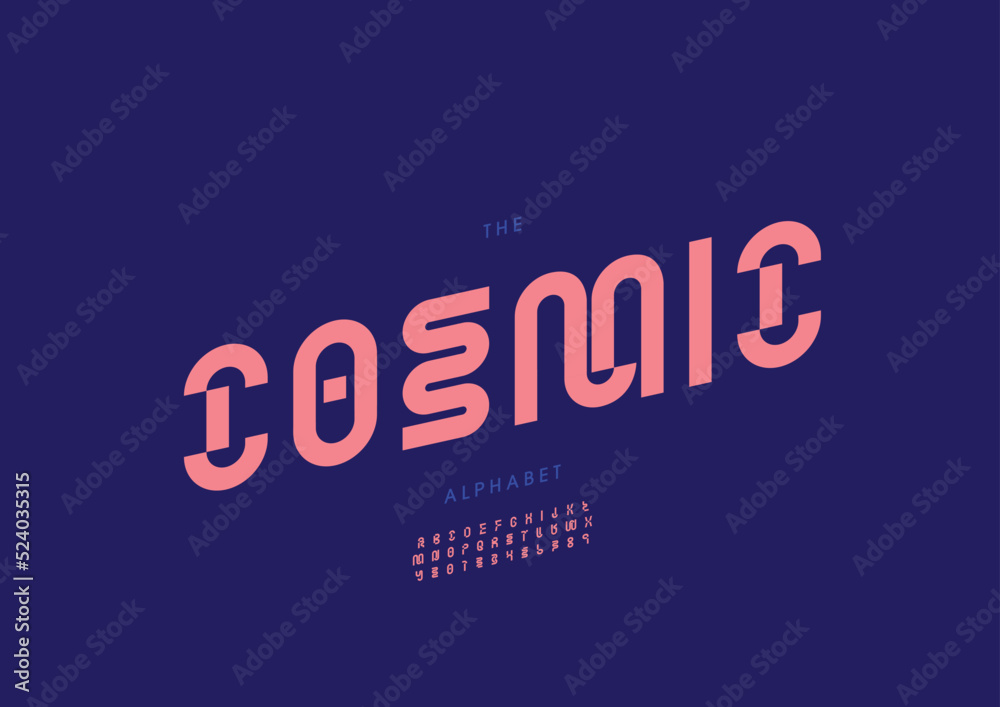 Vector of stylized modern font and alphabet Stock Vector | Adobe Stock
