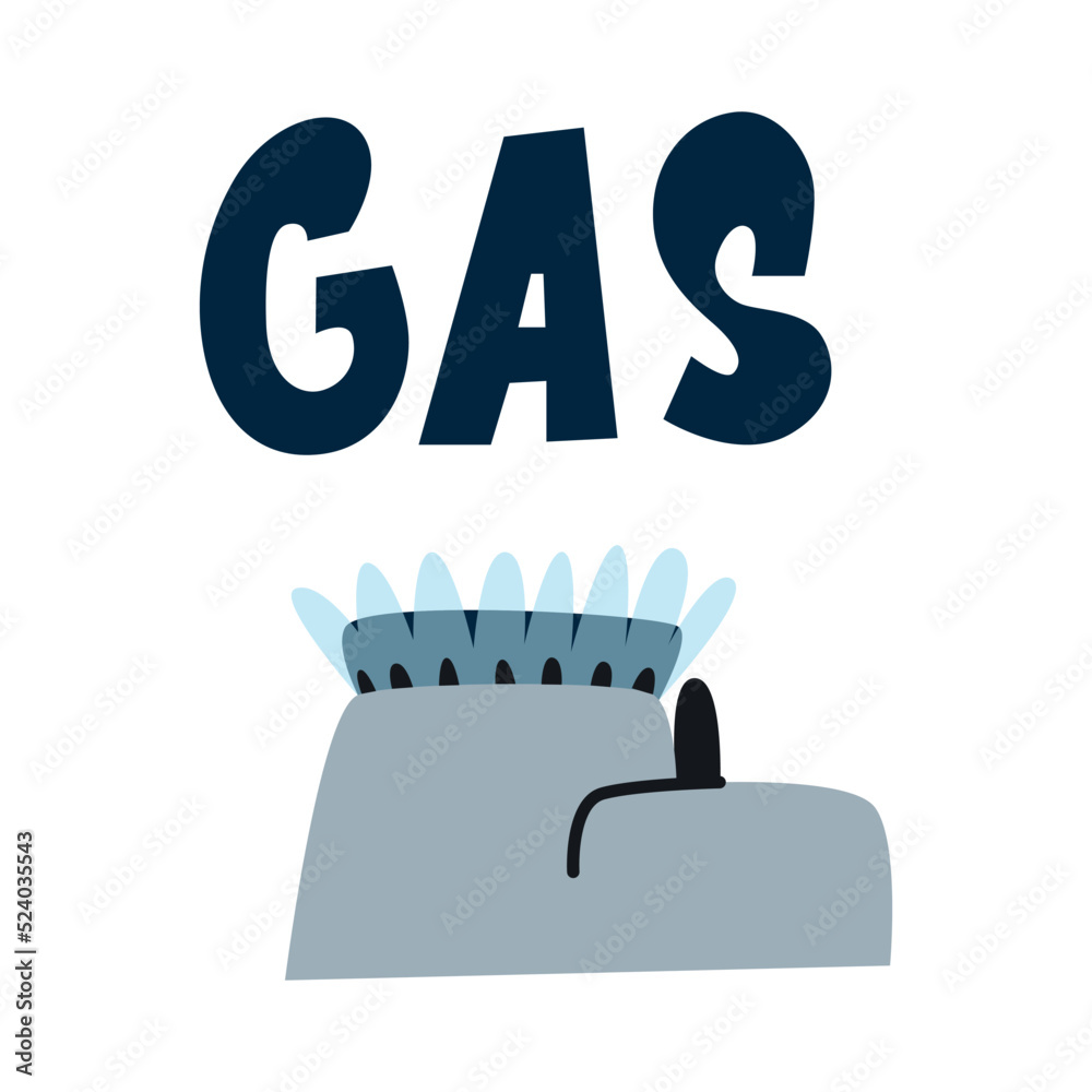 Gas burner with blue flame. An image of a kitchen stove element in a ...