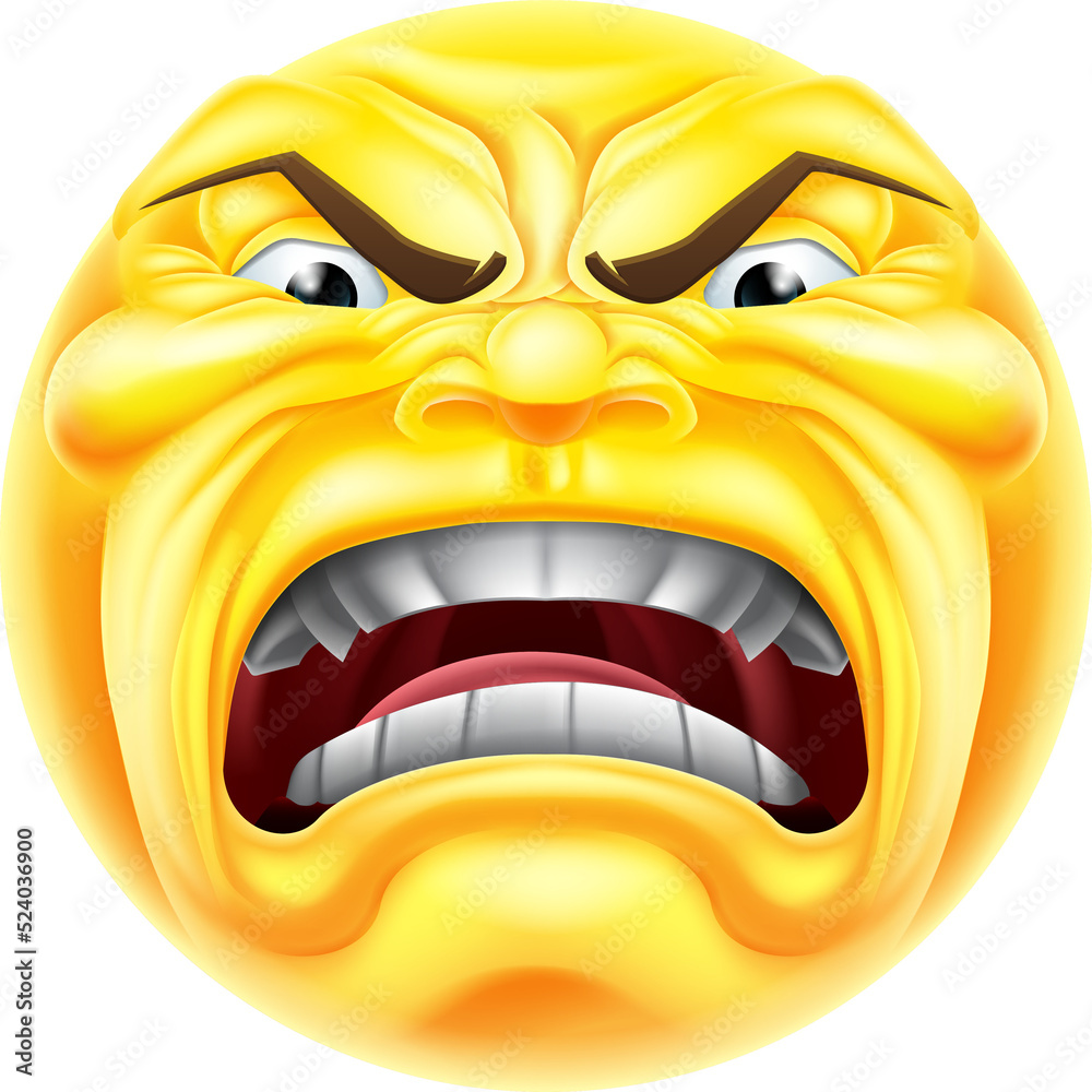 Angry Emoji Emoticon Stock Illustration | Adobe Stock