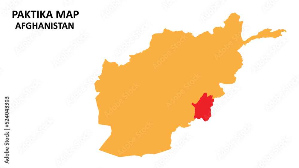 Paktika State and regions map highlighted on Afghanistan map. Stock ...