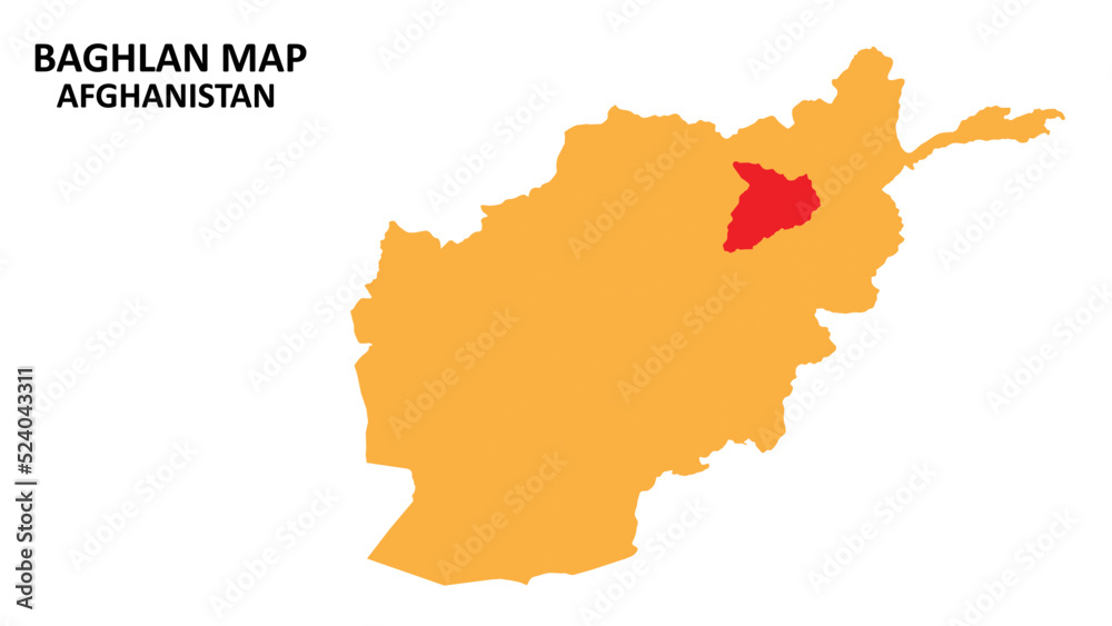 Baghlan State and regions map highlighted on Afghanistan map. เวกเตอร์ ...
