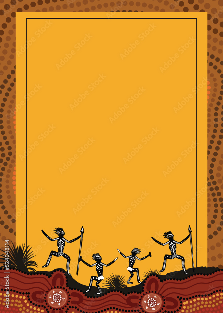 Aboriginal Art Flyer Template Design Stock Vector | Adobe Stock