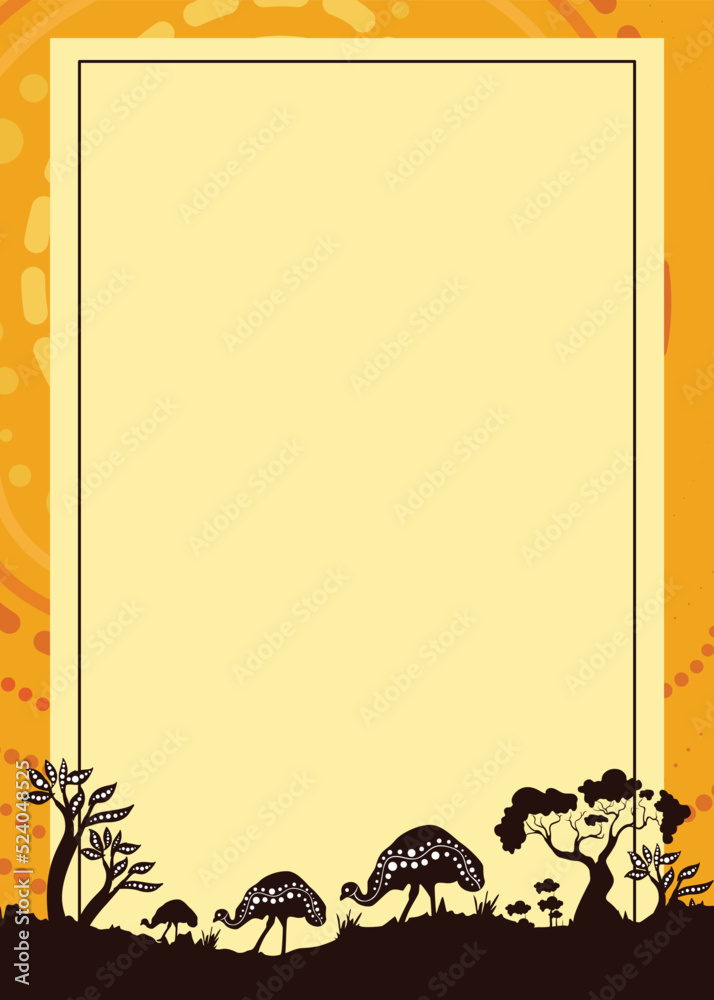 Border Design With Australian Aboriginal Artwork Stock Vector | Adobe Stock